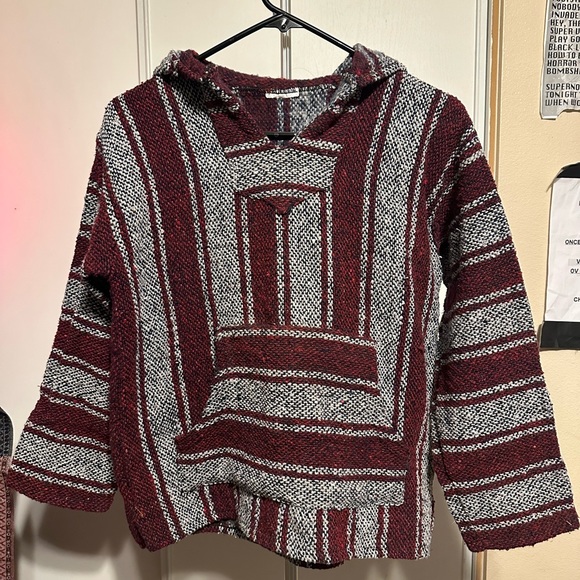 Shirts | Burgundy Grey Serape Sweater | Poshmark